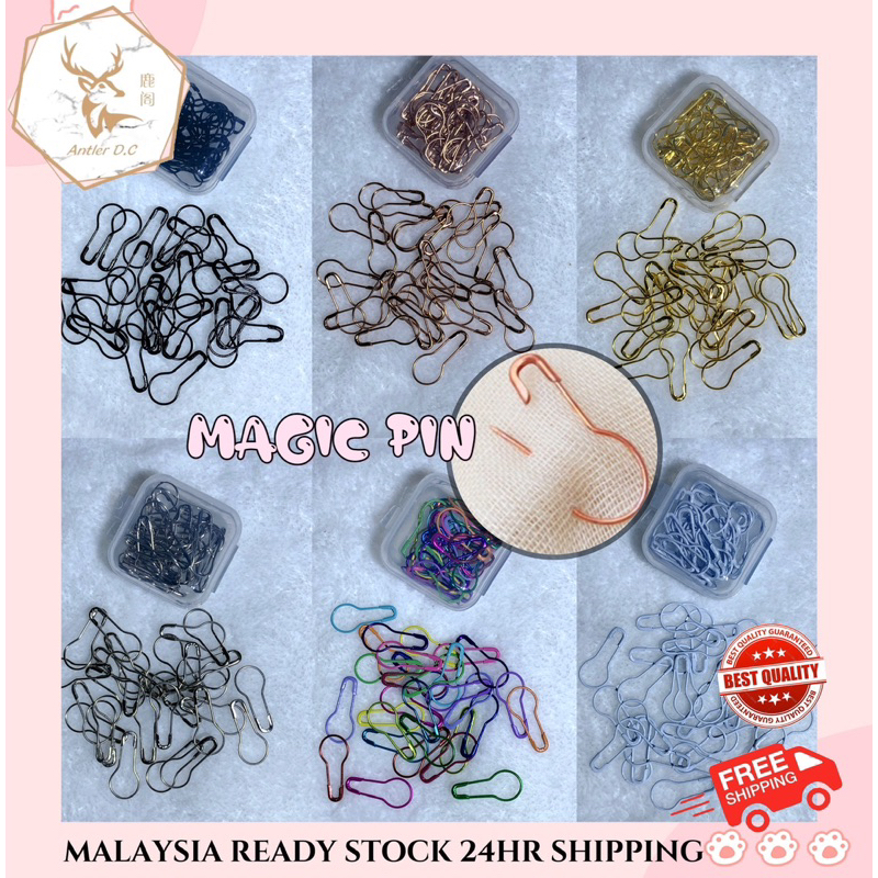 【Ready】MAGIC Tudung Pin (30PCS With Container ) Magic Brooch Jarum ...