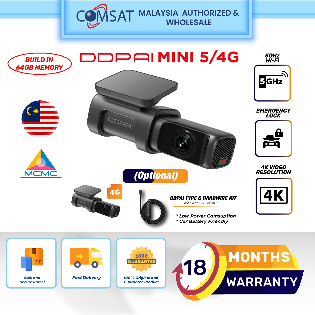 DDPAI Dash Cam Mini 5 4G 4K 2160P HD DVR Car Camera Hidden Android Wifi ...