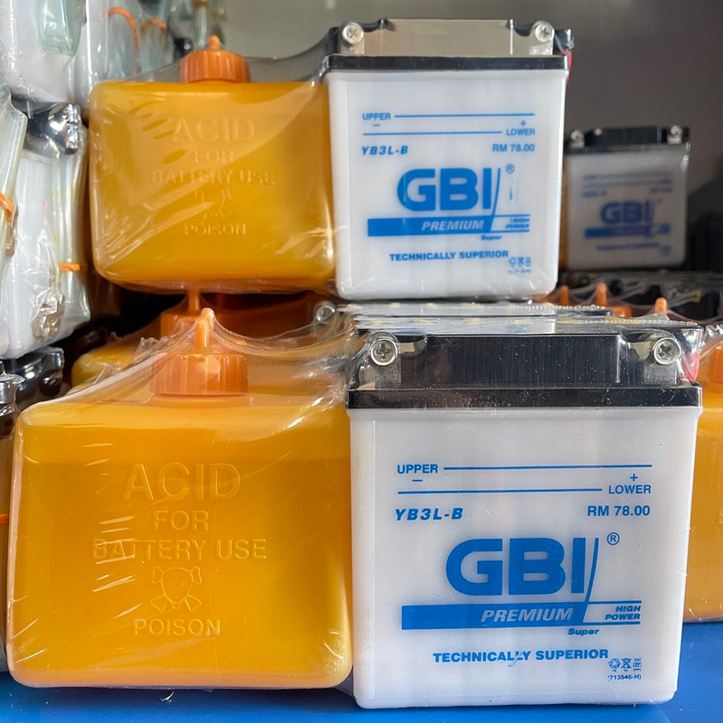 GBI YB3L BATTERY Y125ZR Y125 RXZ TZM Y100 Y110 BATTERY BATERI YB3 MOTOR ACCESSORY SPAREPART ...