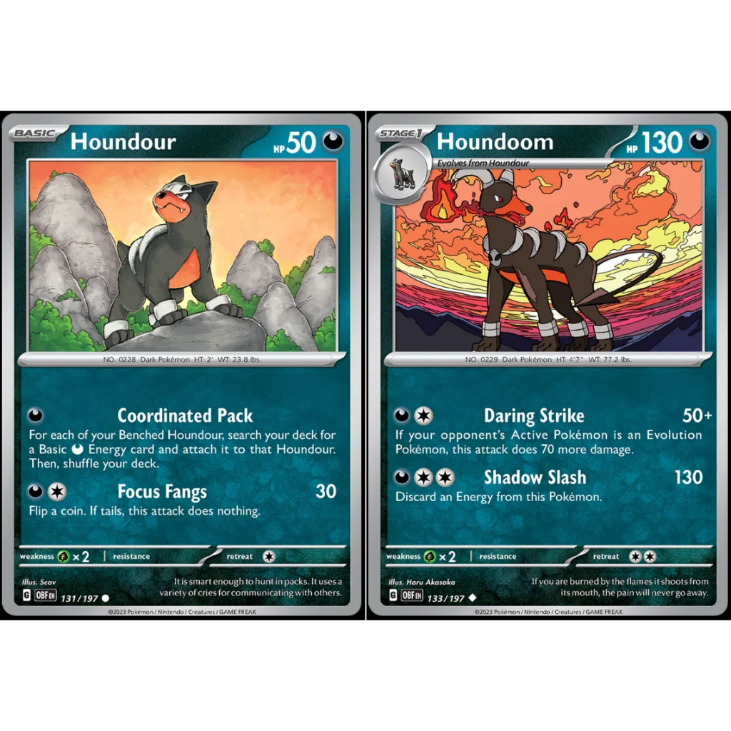 Pokemon TCG: Obsidian Flames - Houndour / Houndoom | Shopee Malaysia
