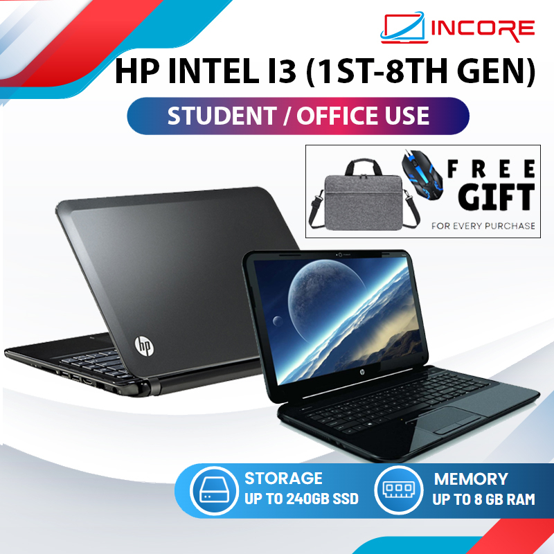 Hp Laptop INTEL I3 1ST 2ND 3RD GEN 4TH 5TH 7TH GEN 4GB 8GB RAM HDD SSD ...