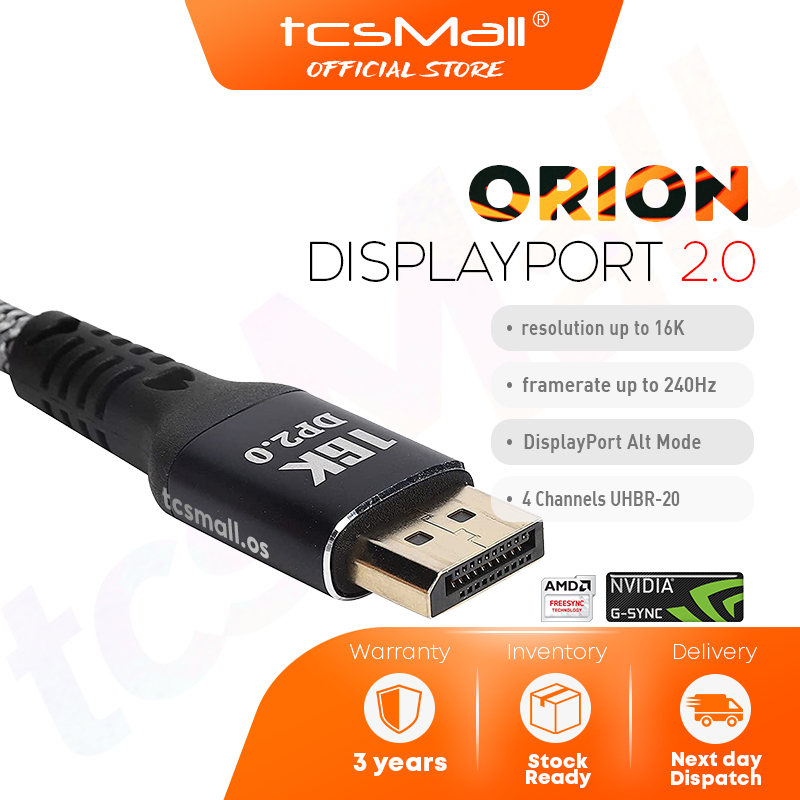 ORION 16K DisplayPort 2.0 Cable 80Gbps DP 8K to Display Port 240Hz ...