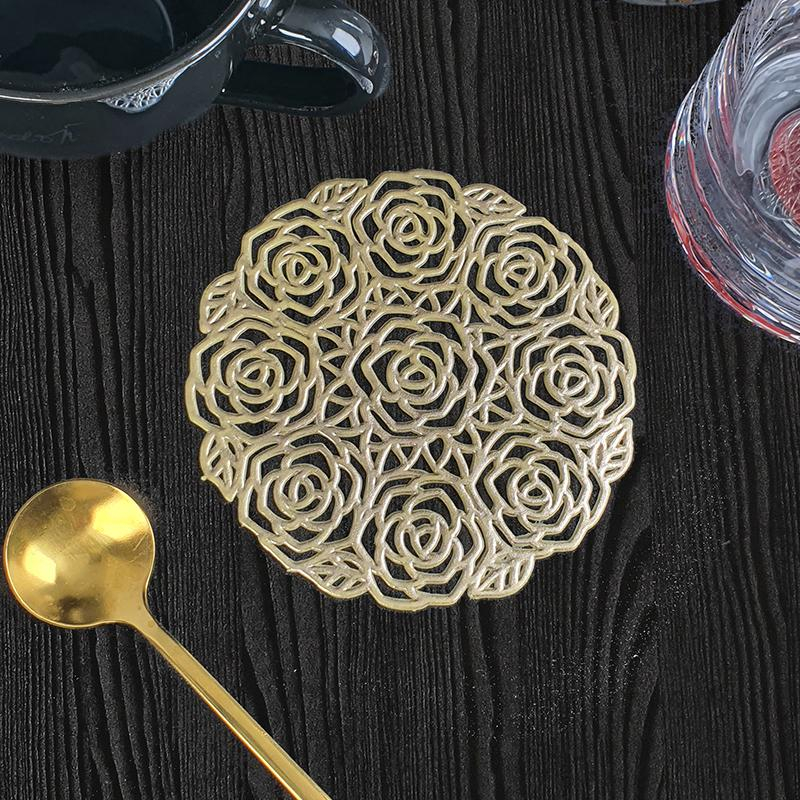 Raya 2025 Lapik Cawan Coaster Cup Mat Rose Flower Leaves 1 piece PVC ...