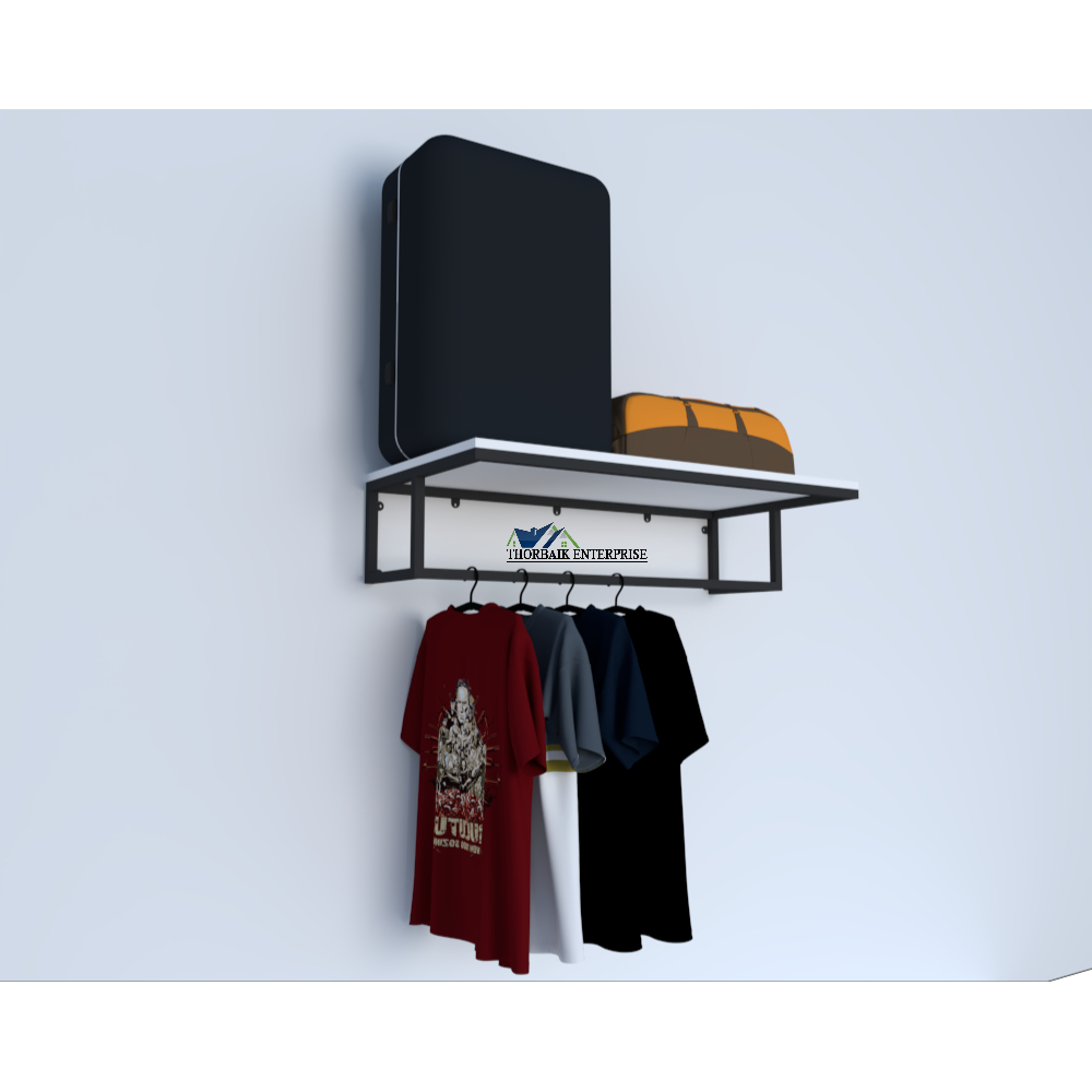 INDUSTRIAL WALL RACK WITH HANGING CLOTH / RAK DINDING BESI | Shopee ...