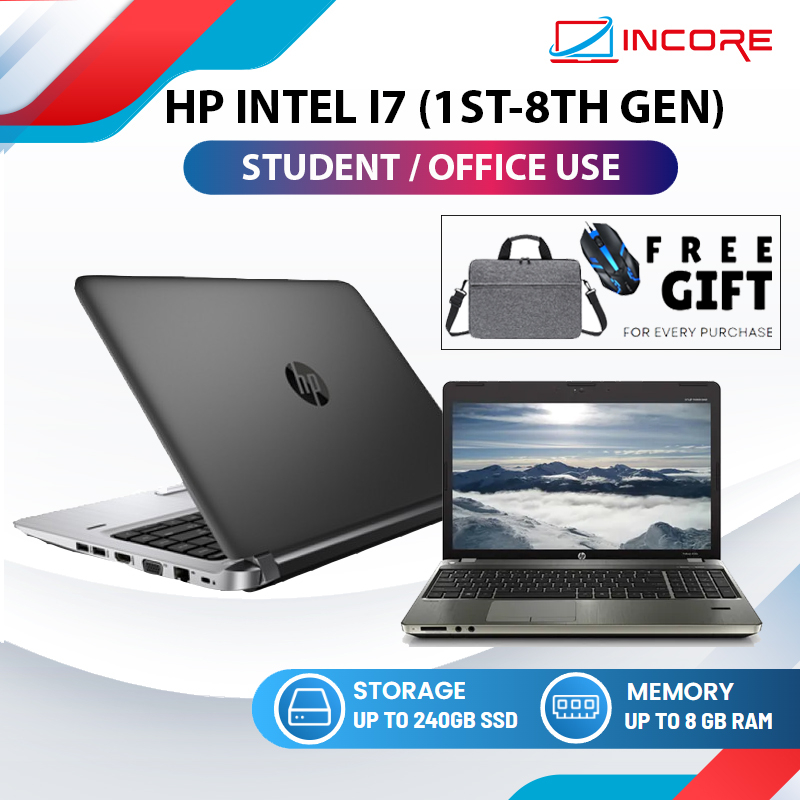 Hp Laptop INTEL I7 1ST 2ND 3RD GEN 4TH 5TH 7TH GEN 4GB 8GB RAM HDD SSD ...