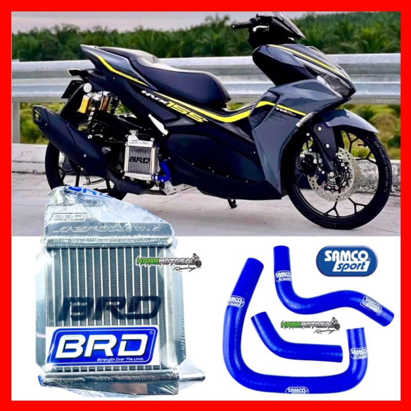 🏁 ORIGINAL BRD RADIATOR YAMAHA NVX V1 V2 AEROX 🏁 SAMCO HOSE WATER ...