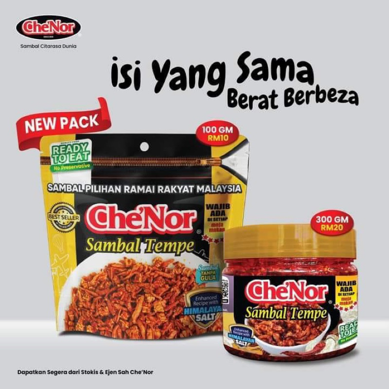 Che’Nor Sambal Tempe Pouch 100gram | Shopee Malaysia