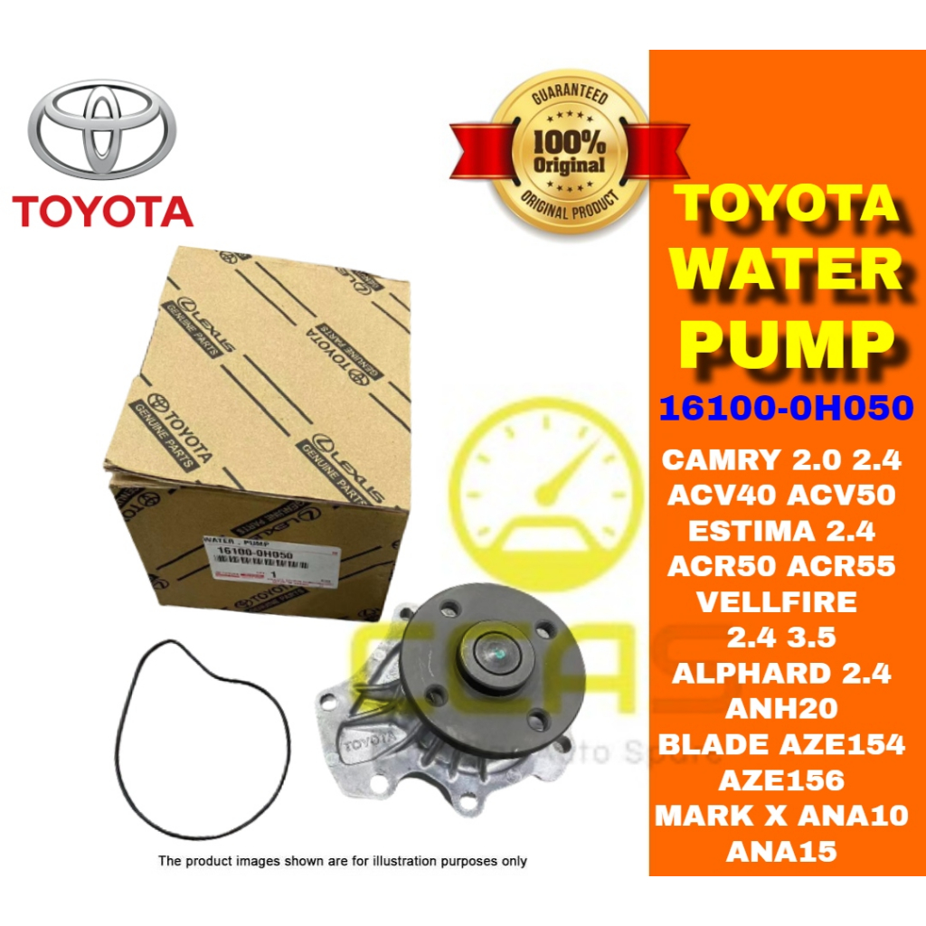 ORIGINAL TOYOTA CAMRY ACV40,ACV41,ACV50,ESTIMA ACR50,ACR55 VELLFIRE ANH20,ANH25 WATER PUMP 16100 ...
