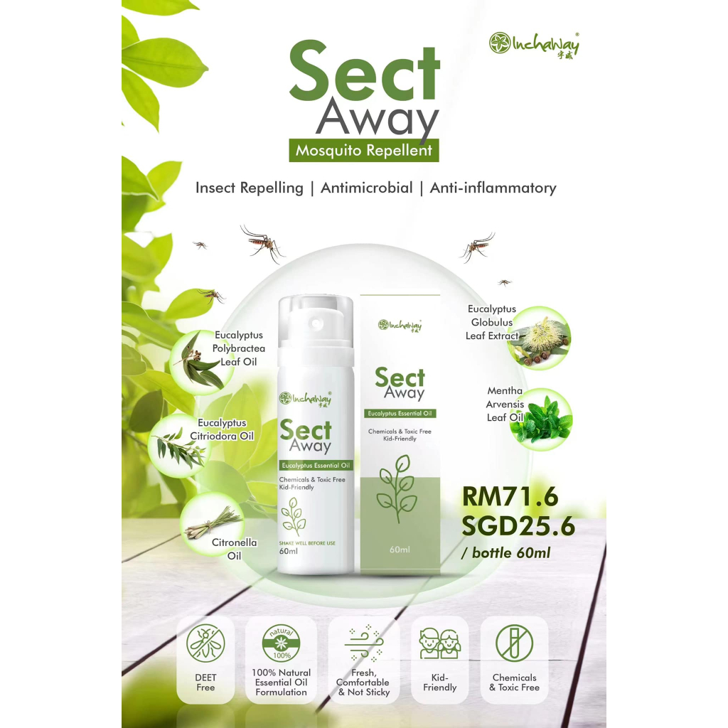 Inchaway 𝐒𝐄𝐂𝐓 𝐀𝐖𝐀𝐘 𝐌𝐨𝐬𝐪𝐮𝐢𝐭𝐨 Insect 𝐑𝐞𝐩𝐞𝐥𝐥𝐞𝐧𝐭s 驱虫剂 (60ml) | Shopee Malaysia