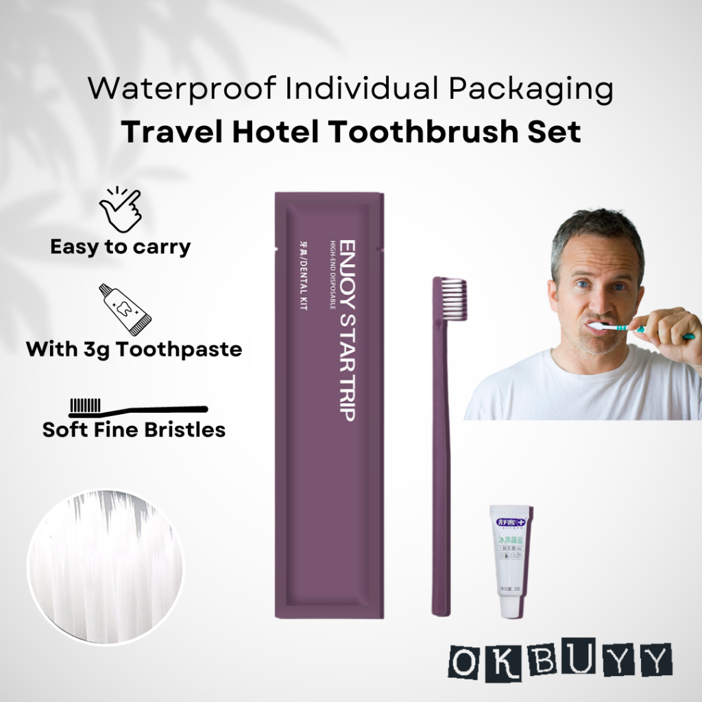 Travel Disposable Toothbrush Berus Gigi Hotel Dental Kit Travel Essentials Toothbrush ...