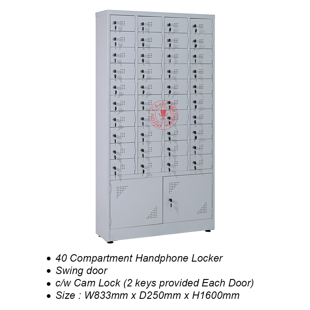 Steel Locker 40 Compartment / Handphone Locker / Loker Besi / Almari ...