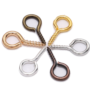 100pcs Screw Hook Eyelets Claps For Beading Diy Craft Resin Keychain ...