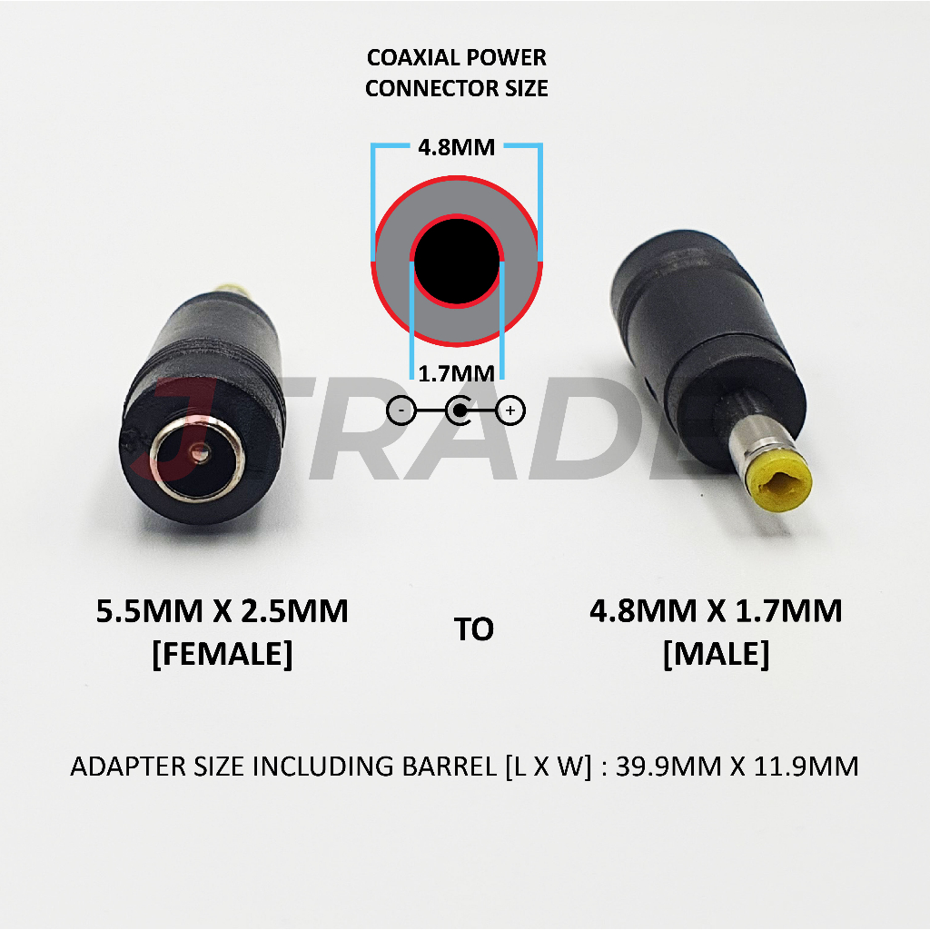 DC Power Supply Barrel Jack Connector Adapter Converter 5525 or 5521 to ...