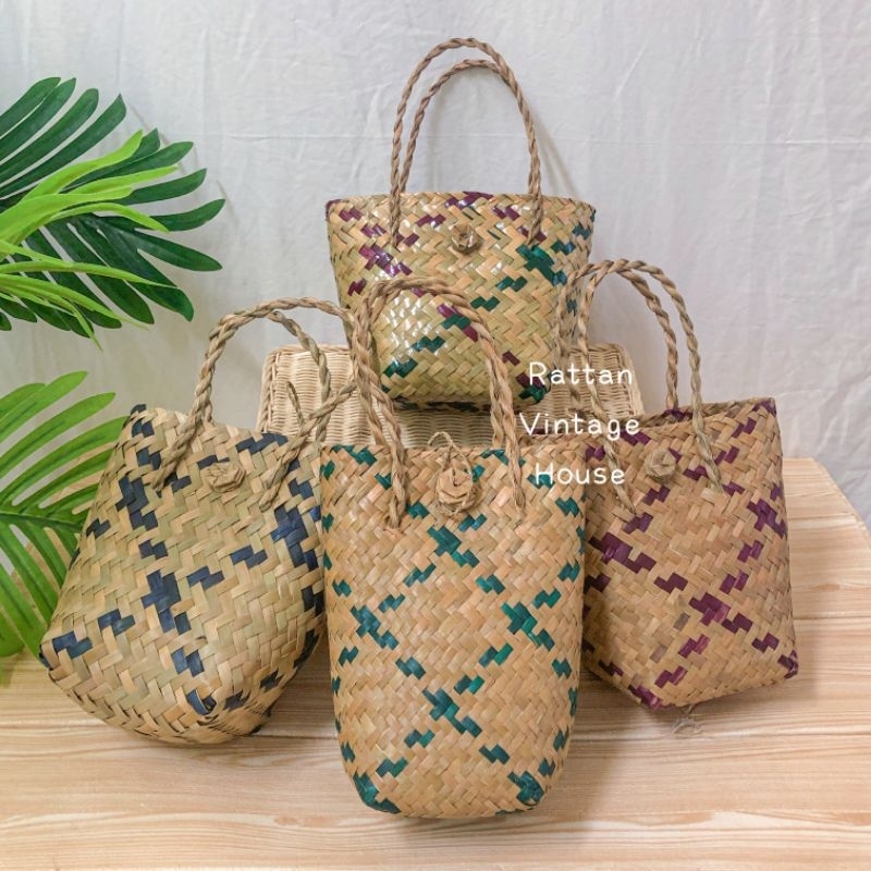 (Rattanvintage) 🔥 Beg Anyaman Mengkuang | Anyaman Pouch bag | Penan bag ...