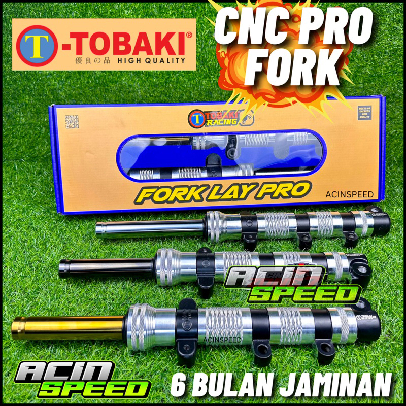 100% TOBAKI CNC FORK LAY PRO Y15ZR Y16 LC135 4Speed V2-V8/ GOLD CHROME BLACK/ PRO CNC FORK ...