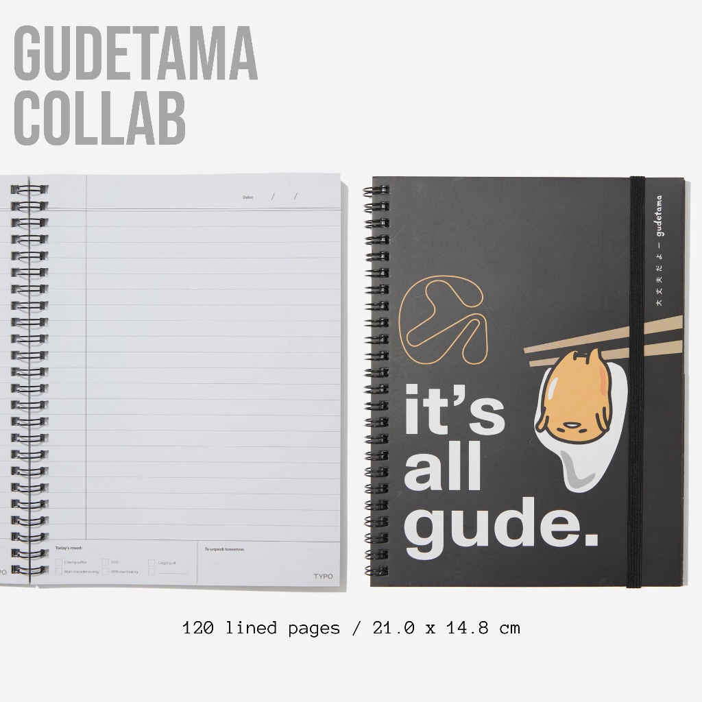 TYPO Notebook / A5 Spinout Notebook Recycled / 120 Lined Pages | Shopee ...