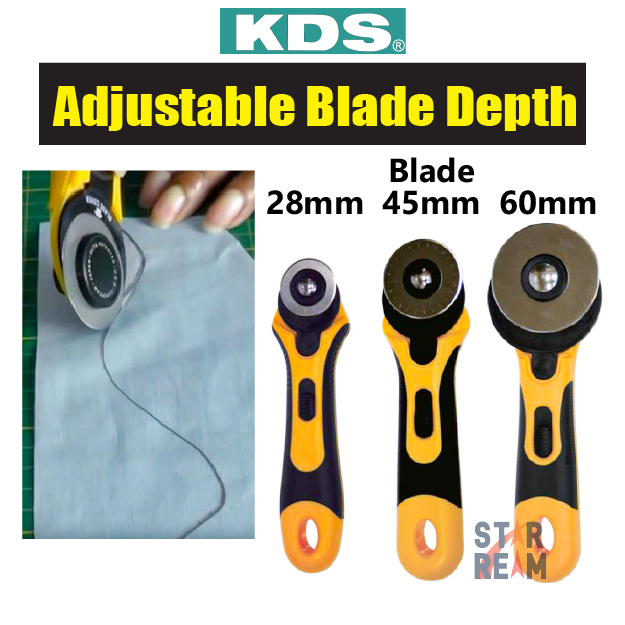 28/45/60mm Anti-Slip Rotary Cutter KDS for Fabric, Craft, Quilting ...