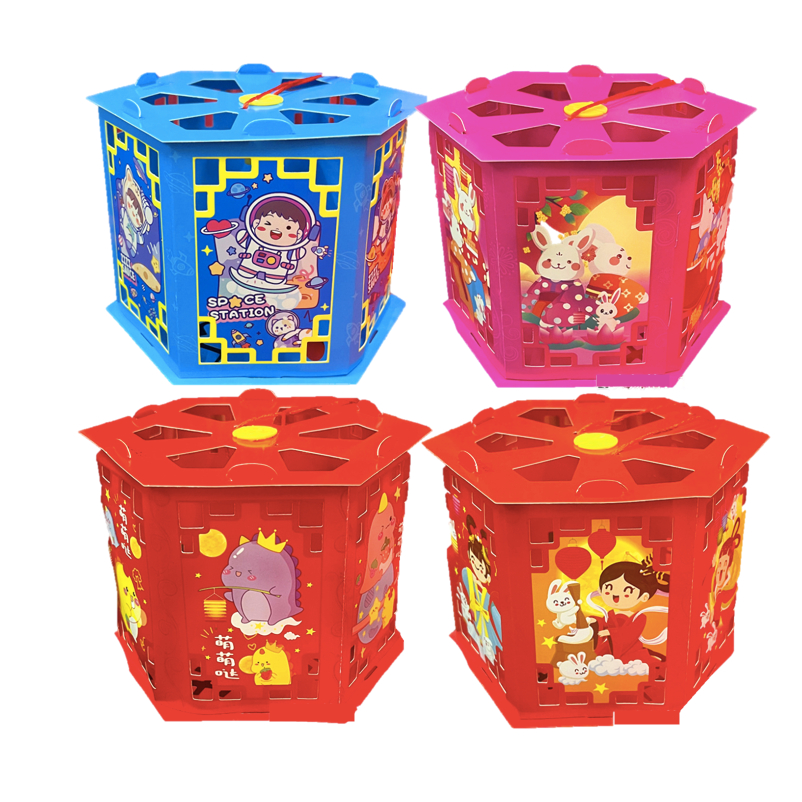 Cute Projection Revolving Lantern LED Light Stick Mid Autumn Mooncake ...