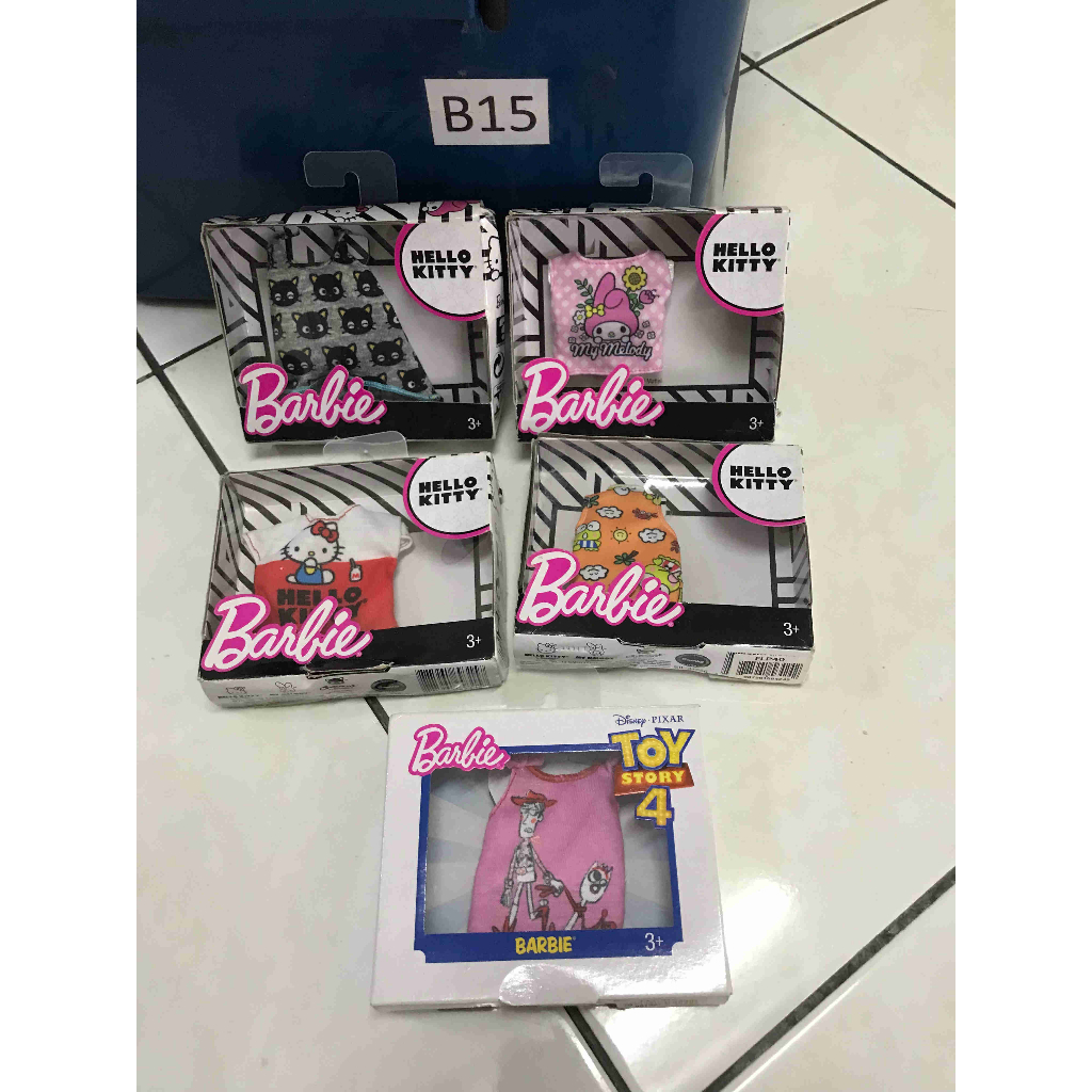Mattel Barbie Doll cloth NEW Hello Kitty Toy Story NEW but old stock ...