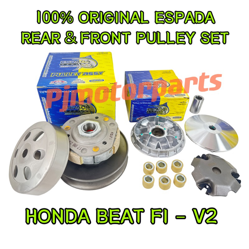 BEAT Fi V2 ( 100% ORIGINAL ESPADA ) KOJ REAR FRONT PULLEY AUTO PULLY ...