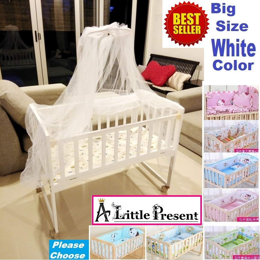 White Baby Cot Baby Swing Bed 2 in 1 cradle bed, A Little Present ...