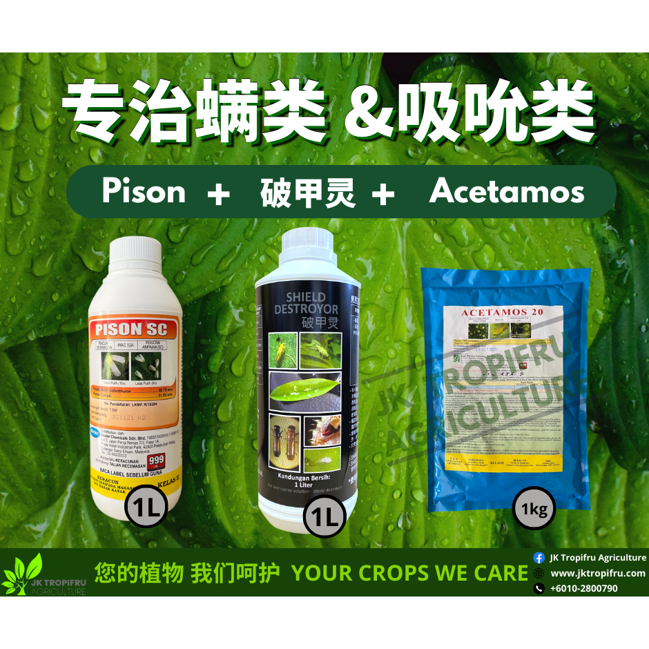 【Bena Hijau,Kutu Thrips,Hama Merah】PACKAGE- 破甲灵Shield Destroyor Pison ...
