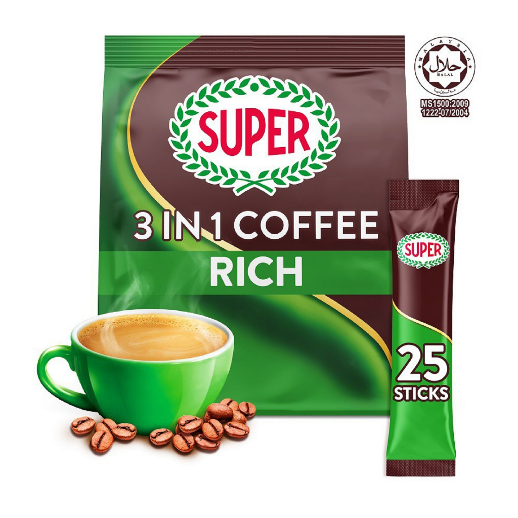Super Coffee 3IN1 Rich Premix Coffee (25's x 18g) | Shopee Malaysia