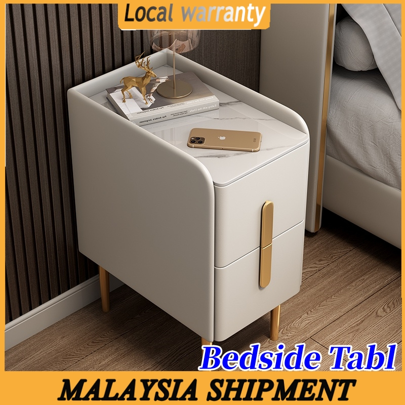 Bedside Table Bedside Cabinet Rock Plate Mesa Side Table Light Luxury ...