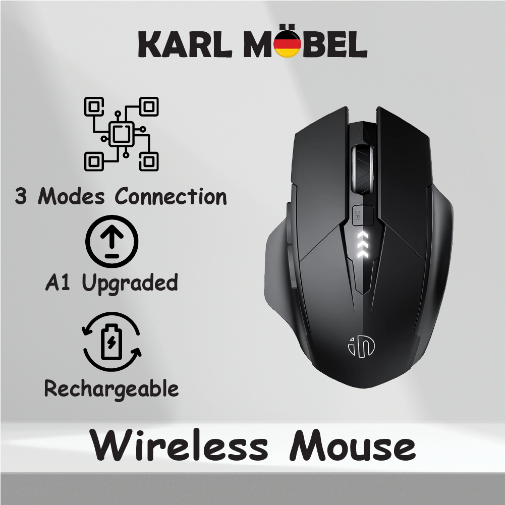 Wireless Mouse Rechargeable Inphic M6P 2.4G 500mAh Battery Indicator ...