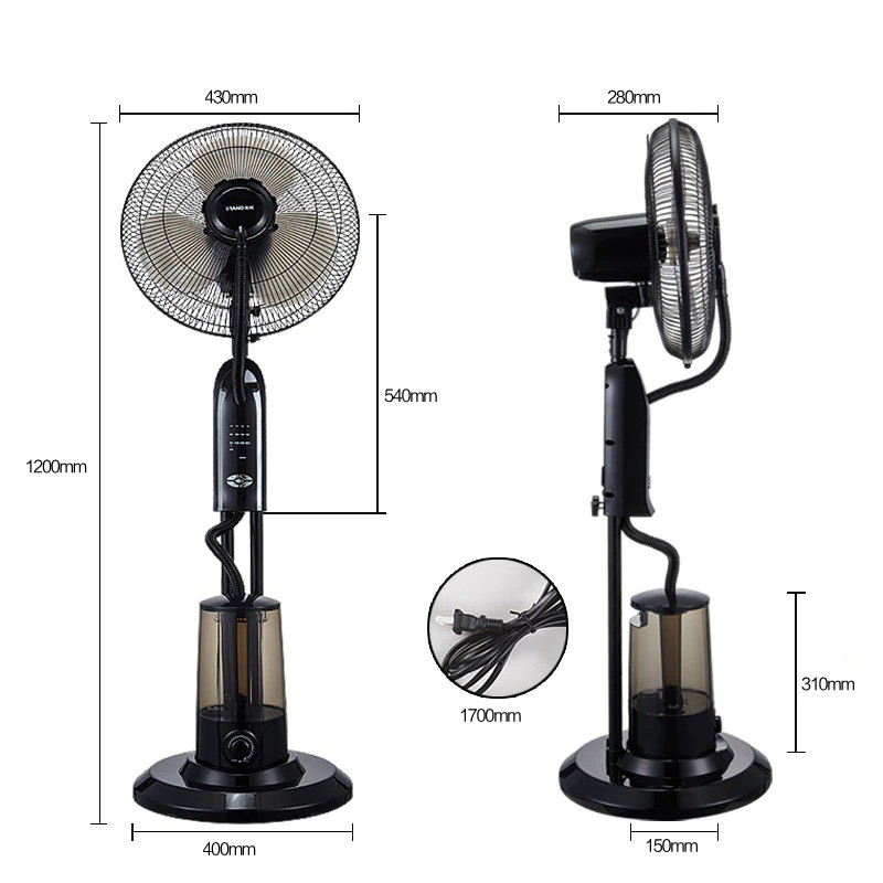 Cooling Misting Stand Fan System Industrial Fan Mist Air Conditioning ...