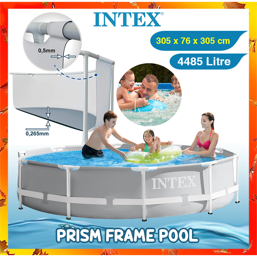 INTEX 26700 Prism Frame Swimming Pool Steel Frame PVC Water Bath Adult ...