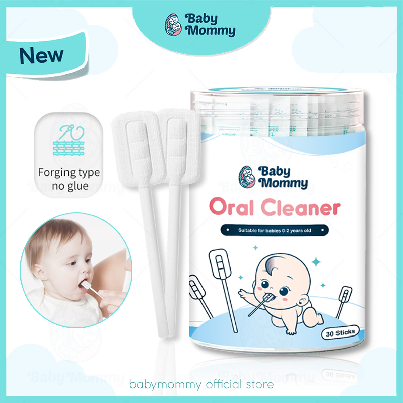 🇲🇾 ReadyStock 30 Pcs Upgraded Baby Cotton Swab Mouth Tongue Cleaner ...