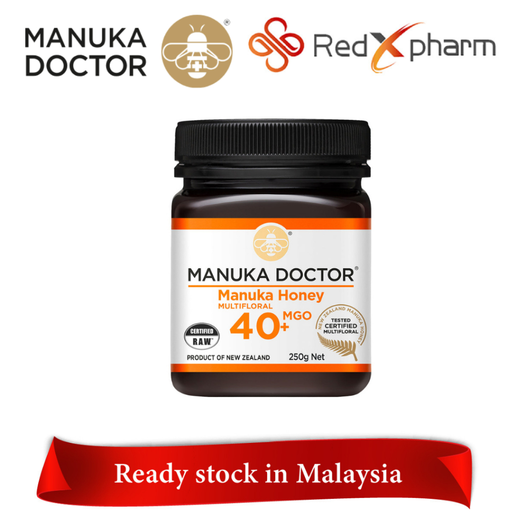 Manuka Doctor MGO40+ Multifloral Manuka Honey 250g NEW Packaging 2027 ...