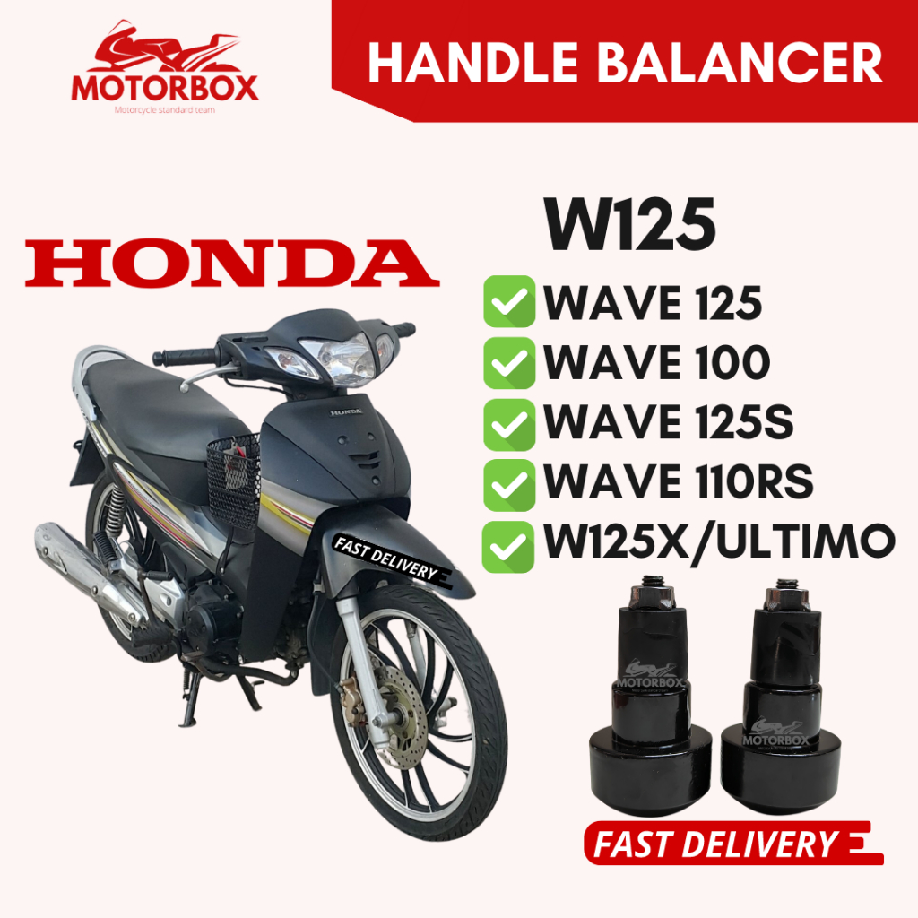 HONDA W125 HANDLE BALANCER - W100 W125S W125X ULTIMO WAVE 125 S 100 110 125X BUSH BLACK PENUTUP ...