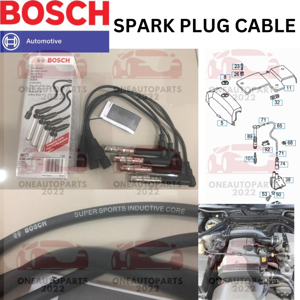 BOSCH SUPER SPORT IGNITION SPARK PLUG CABLE W124 E200 E220 W202 C180 ...