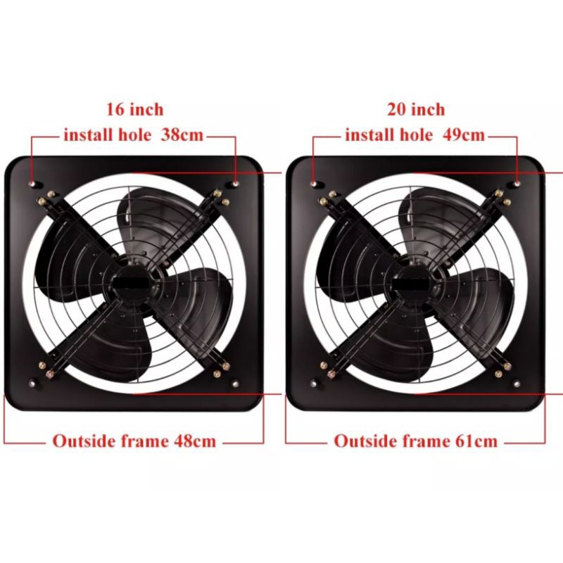 WALL EXHAUST FAN [ 100% Copper Motor Industrial Exhaust Fan 16 inch ...