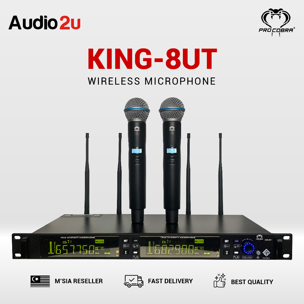 Pro Cobra King-8UT UHF True Diversity Wireless Microphone | Shopee Malaysia