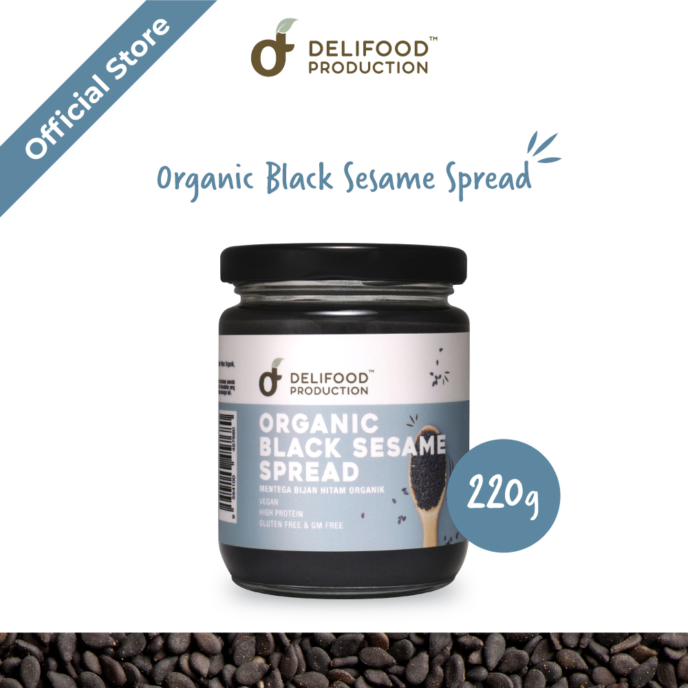 DeliFood Organic Black Sesame Spread 220g (Mentega Bijan Hitam Organik ...