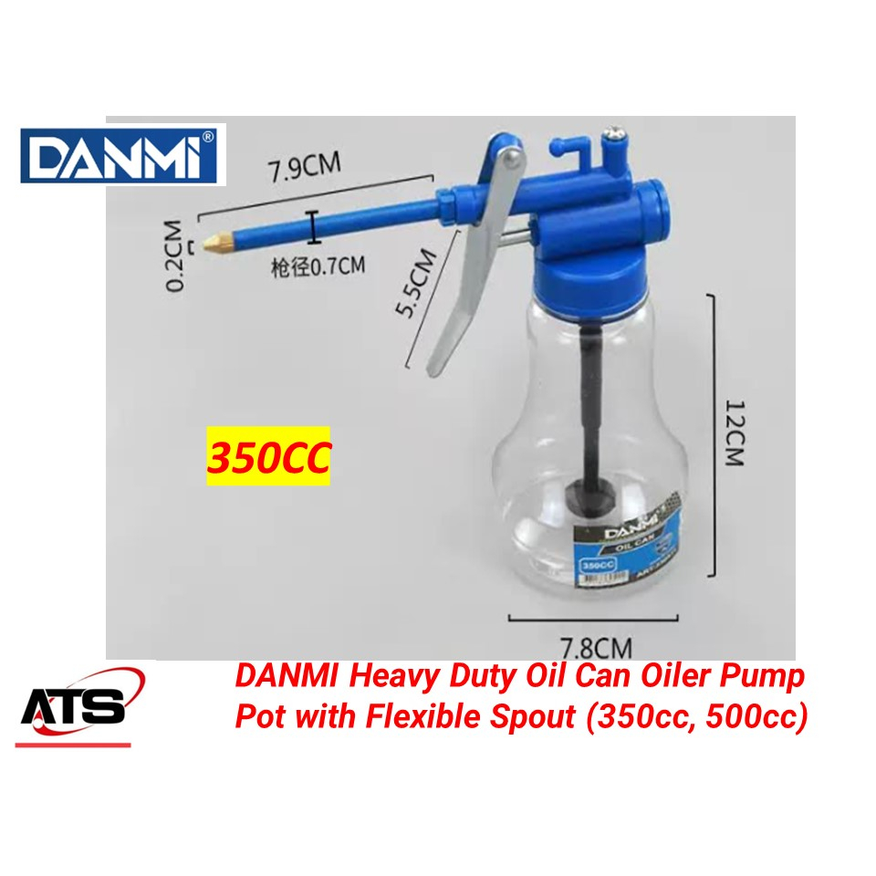DANMI Heavy Duty Oil Can Oiler Pump Pot with Flexible Spout (350cc ...