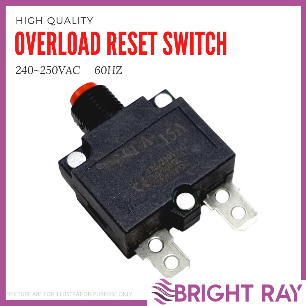 [1PC] Mini Circuit Breaker 250VAC 15A Overload Switch Thermal Overload ...