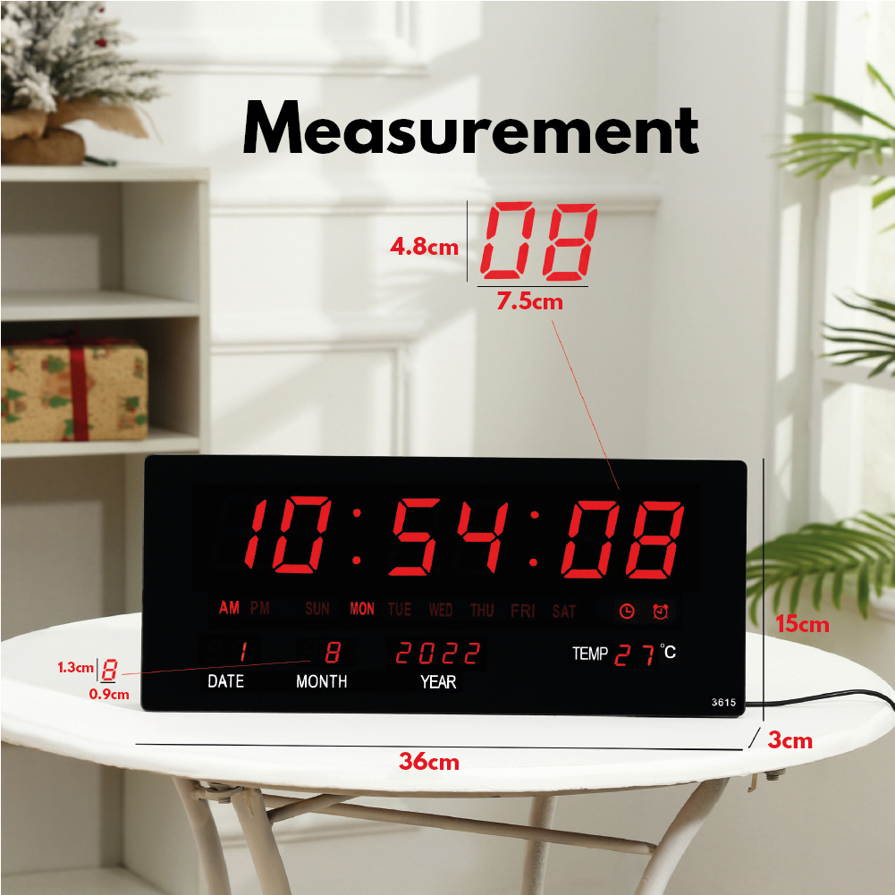 Jam Dinding Digital LED wall clock LED Number Clock jam masjid digital ...