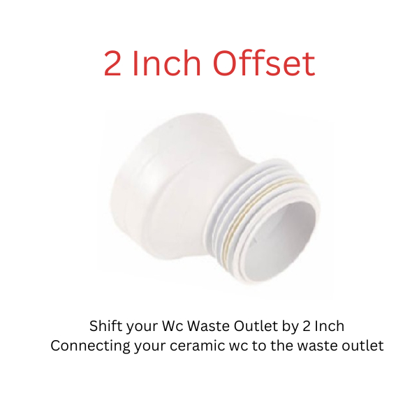 OFFSET PAN CONNECTOR for WC TOILET - STRAIGHT / 1 INCH / 2 INCH/ 3 INCH ...