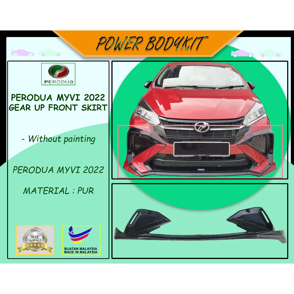 READY STOCK Perodua Myvi 2022-2024 Facelift GEN 3 Gear Up Front Skirt ...