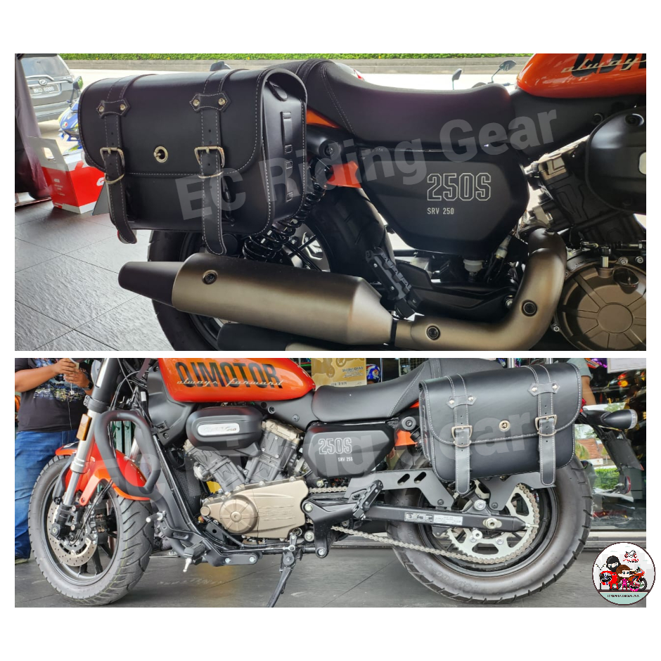 LEATHER SADDLE BAG EMS QJ MOTOR SRV250 | Shopee Malaysia