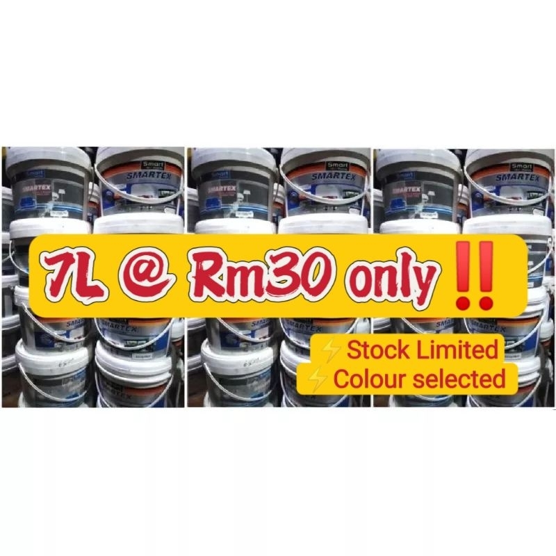 CLEARANCE STOCK ‼️7L Smartex Emulsion Paint (SP Colours) | Shopee Malaysia