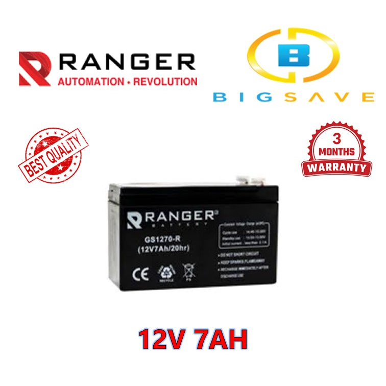 BATTERY 1270 12V 7AH RECHARGEABLE ALARM / AUTOGATE BATTERY | Shopee ...