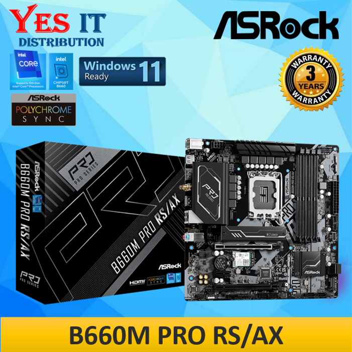 ASRock B660M Pro RS / B660M Pro RS/AX WIFI LGA 1700 mATX Motherboard ...