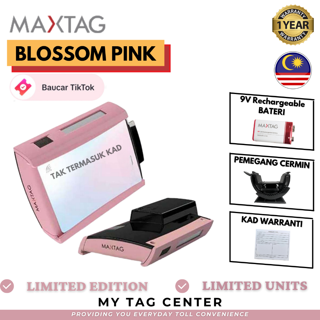 MaxTag Pink Blossom Smart Original Tag 1 Year Warranty Merdeka Pack ...
