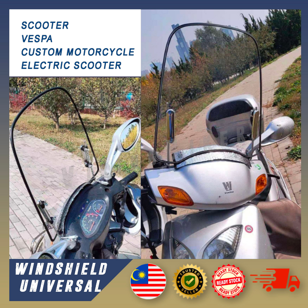 (⚡⚡SHIPPING IN 24HOUR⚡⚡) FRONT WINDSHIELD RAINSHIELD UNIVERSAL SCOOTER ...