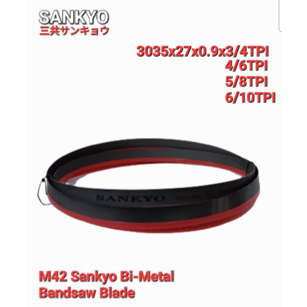 M42 SANKYO Bi-Metal Bandsaw Blades 3035x27x0.9 (Japan) for Bandsaw ...
